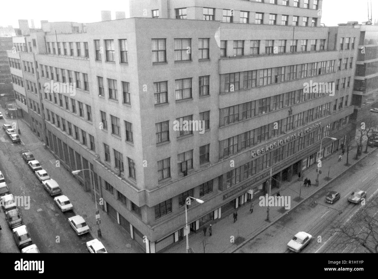 The Czechoslovak Radio Building on Vinohradska Street in Prague ...