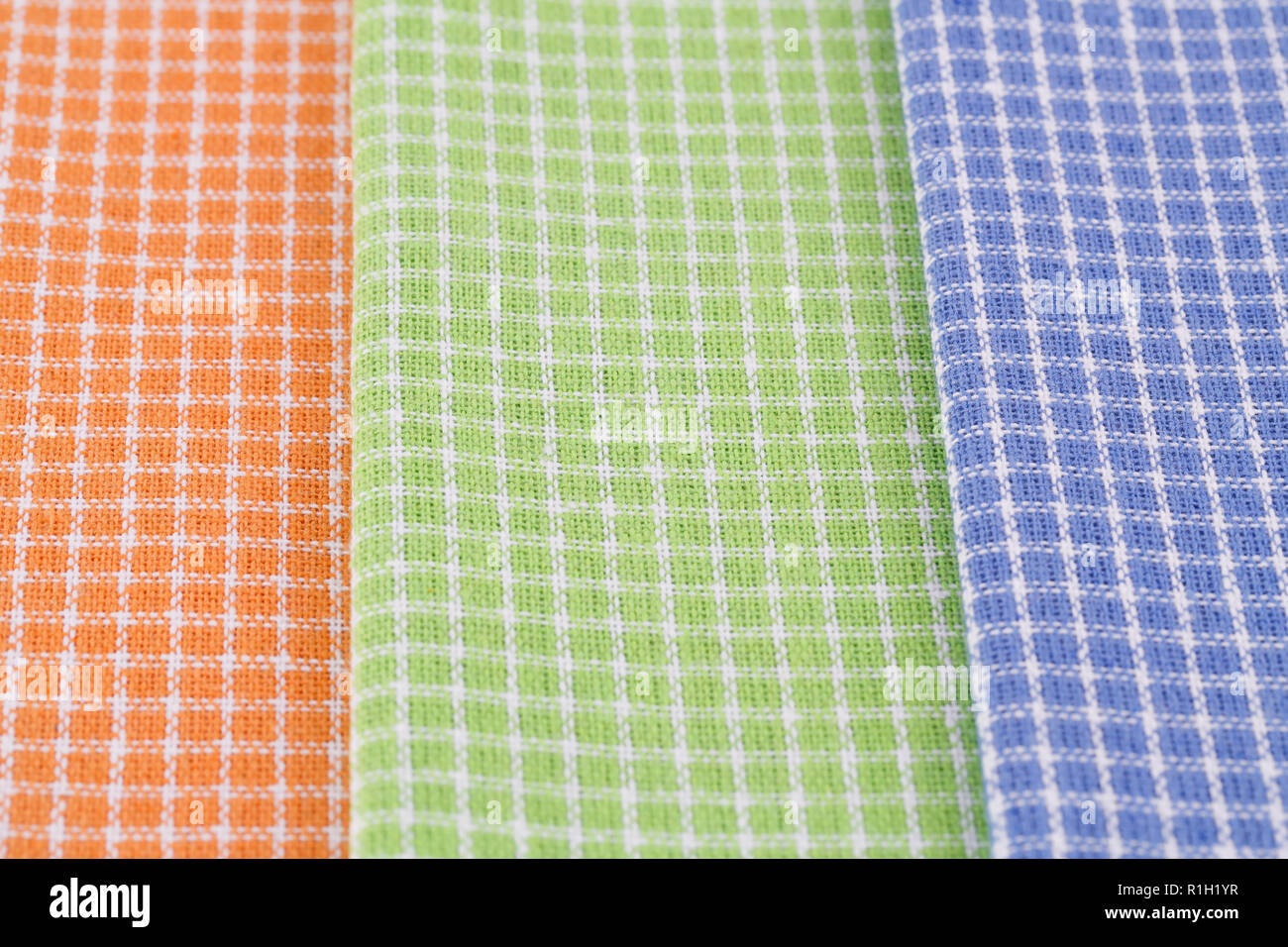 Colorful kitchen towels closeup picture Stock Photo - Alamy