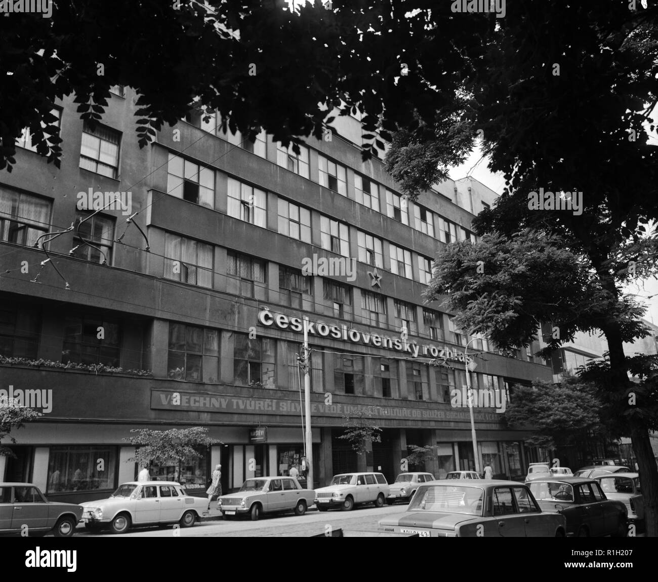 The Czechoslovak Radio Building on Vinohradska Street in Prague ...