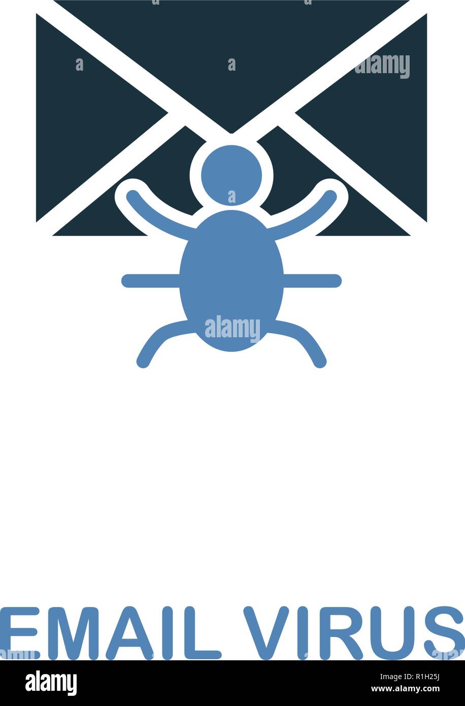 Email Virus icon in two colors. Premium design from internet security icons collection. Pixel ...