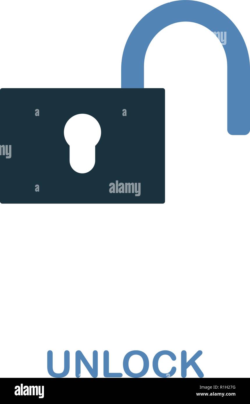 Unlock icon in two colors. Premium design from internet security icons ...