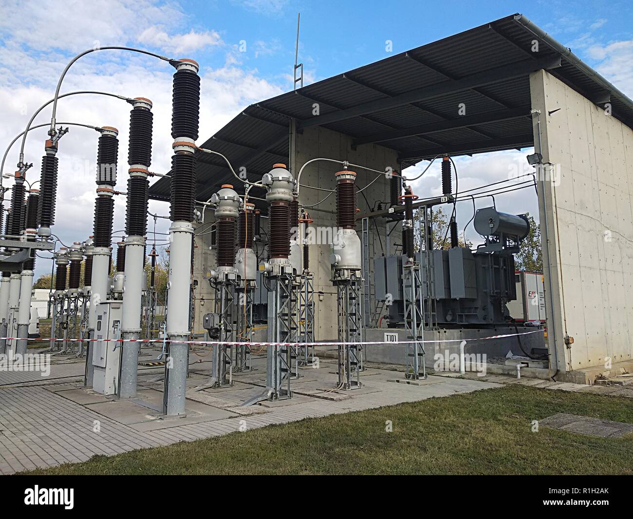high voltage distribution and transformers Stock Photo - Alamy