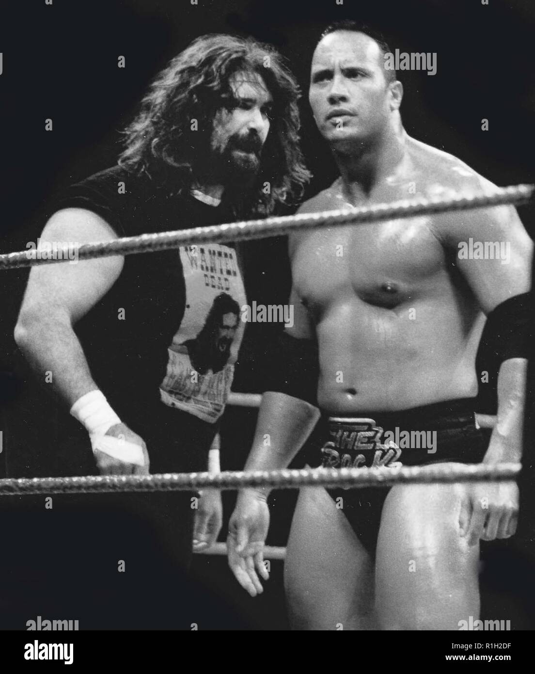 Mick Foley and The Rock Dwayne Johnson Undated Photo By John Barrett ...