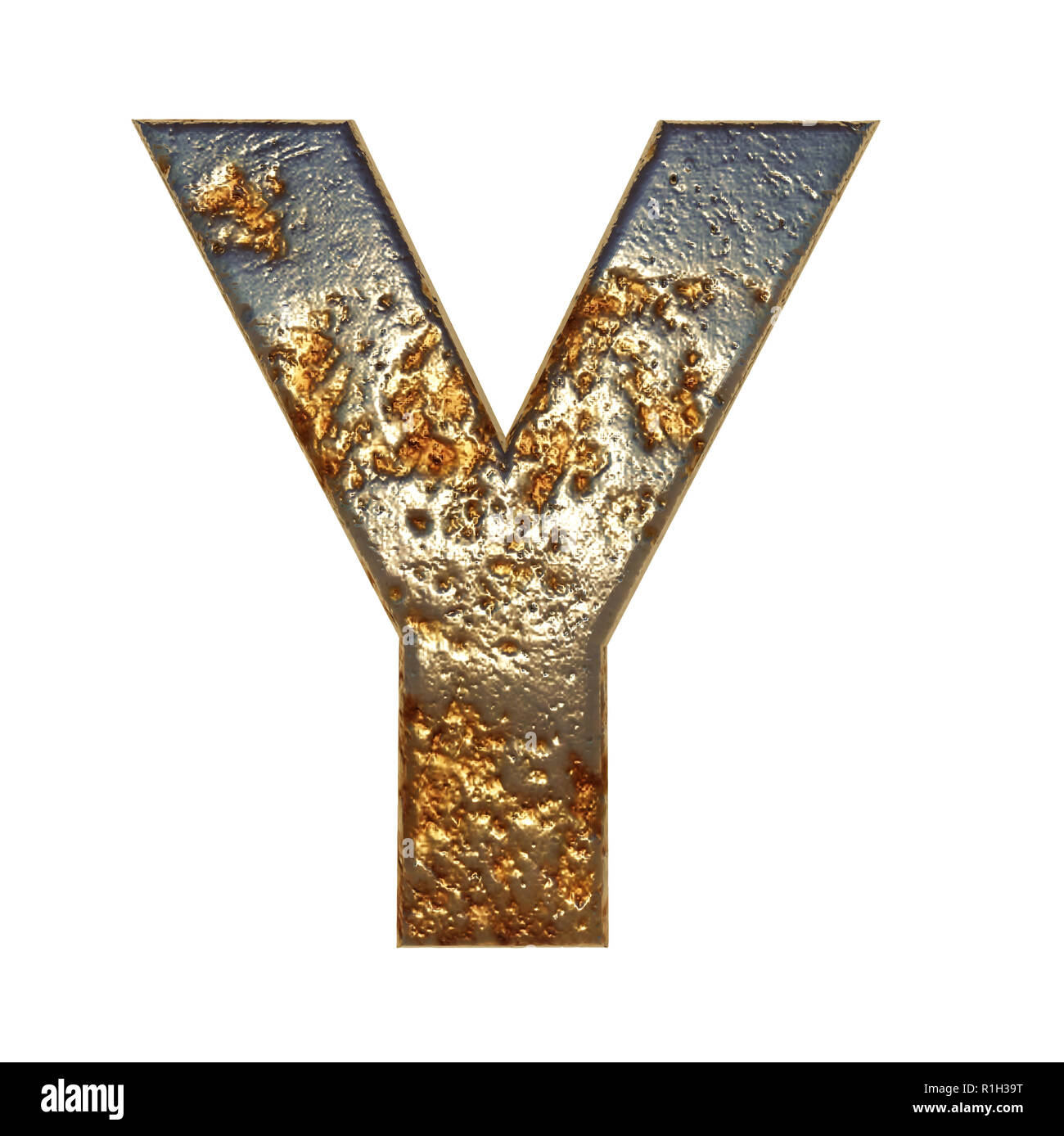 Rusted metal letter font. 3D rendering Stock Photo - Alamy