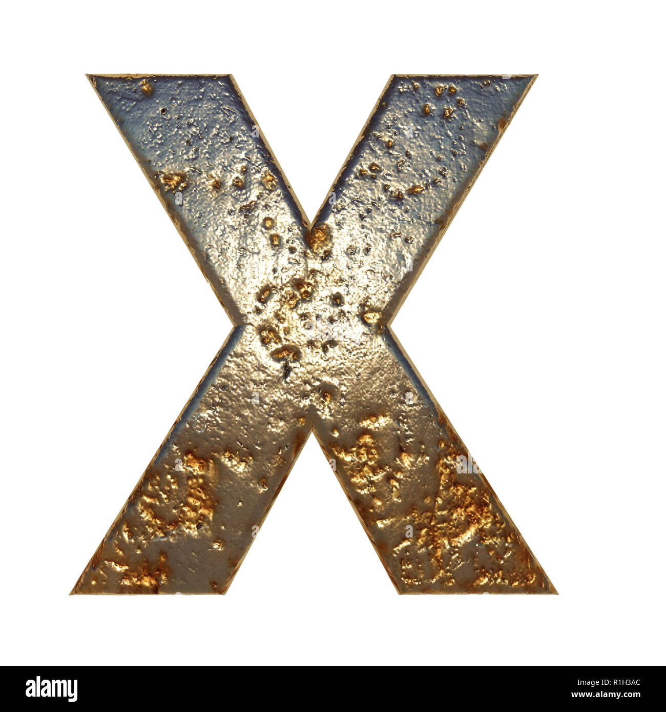 Rusted metal letter font. 3D rendering Stock Photo - Alamy