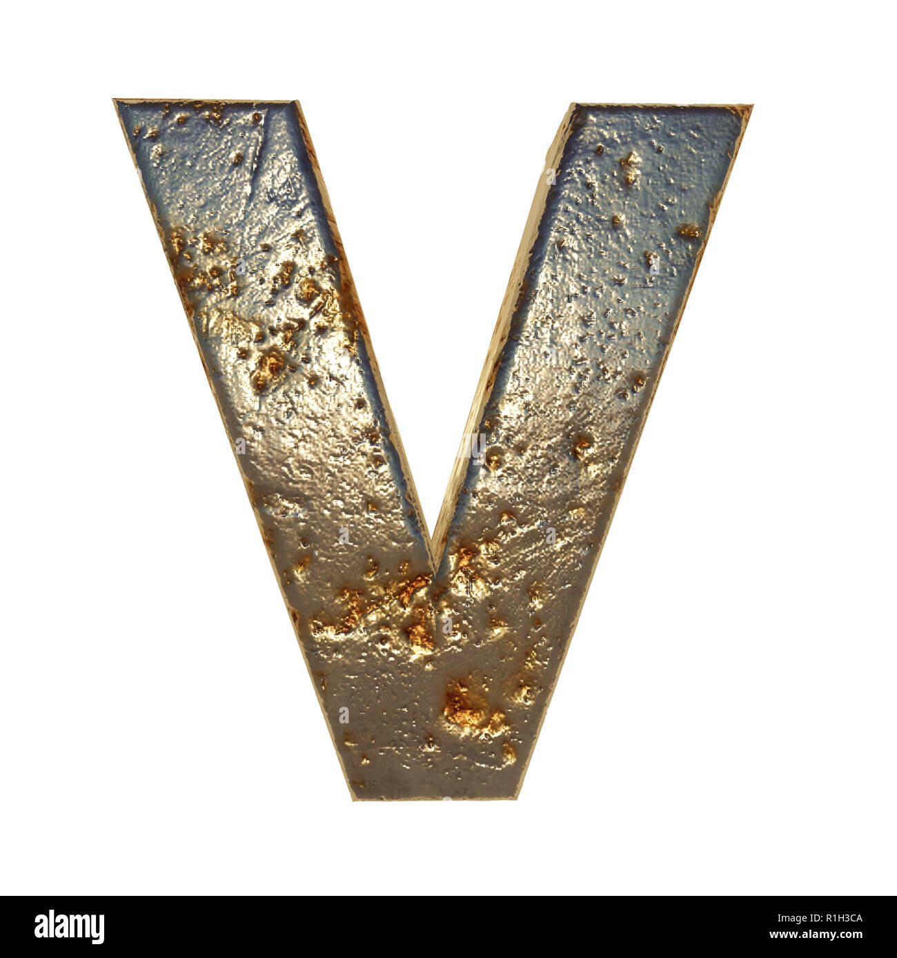 Rusted metal letter font. 3D rendering Stock Photo - Alamy