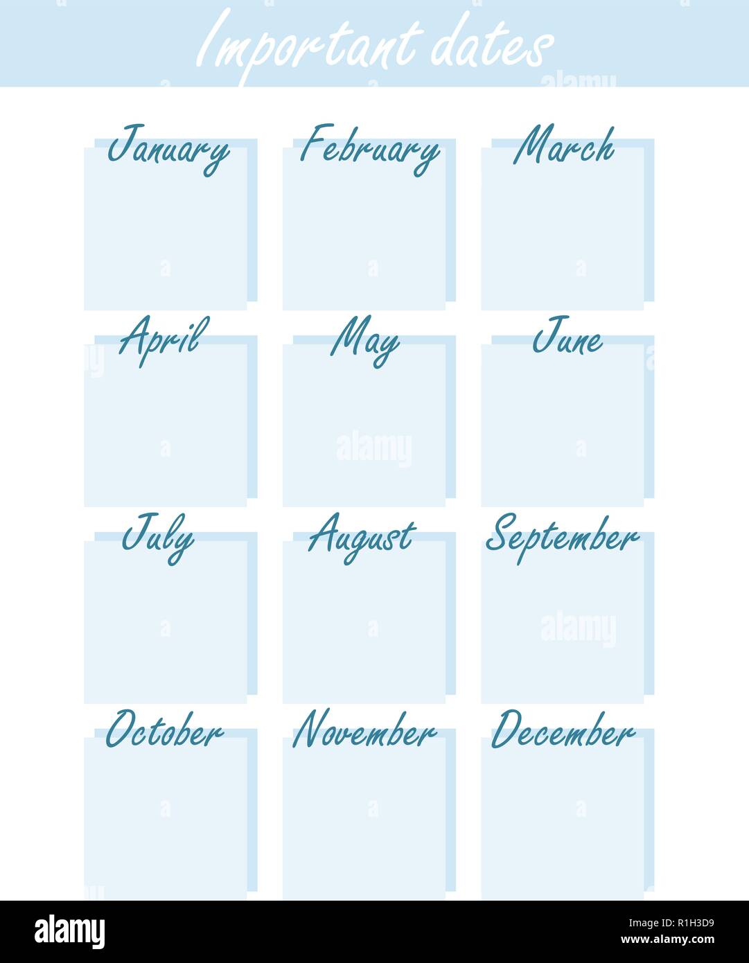calendar with birthdays and other events in a minimalist form ...
