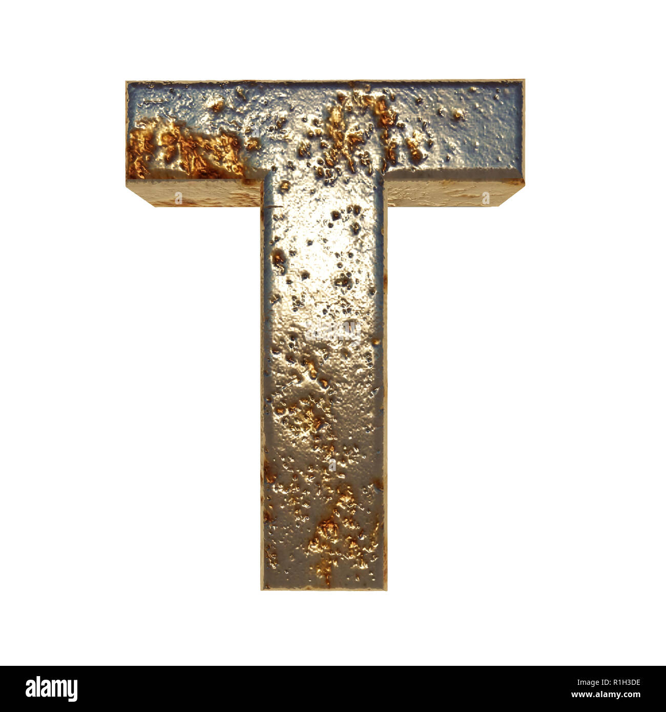 Rusted metal letter font. 3D rendering Stock Photo - Alamy