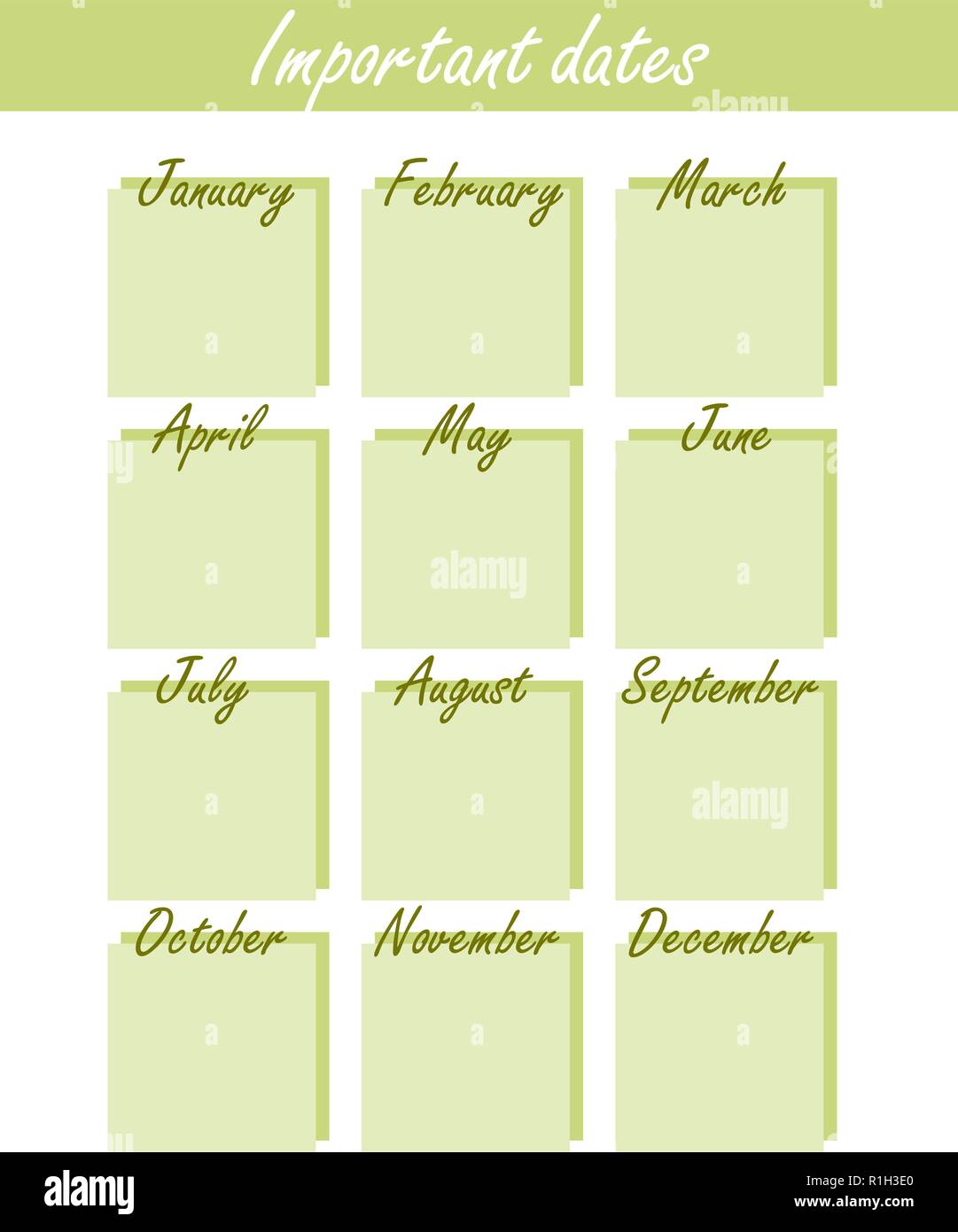 calendar with birthdays and other events in a minimalist form ...