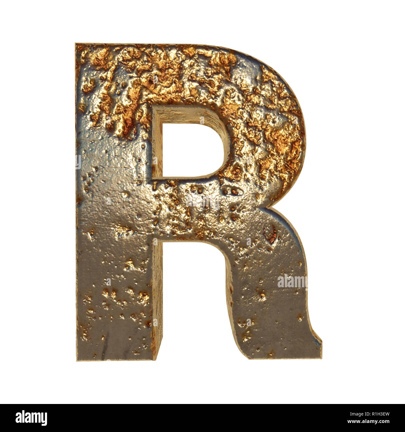 Rusted metal letter font. 3D rendering Stock Photo - Alamy