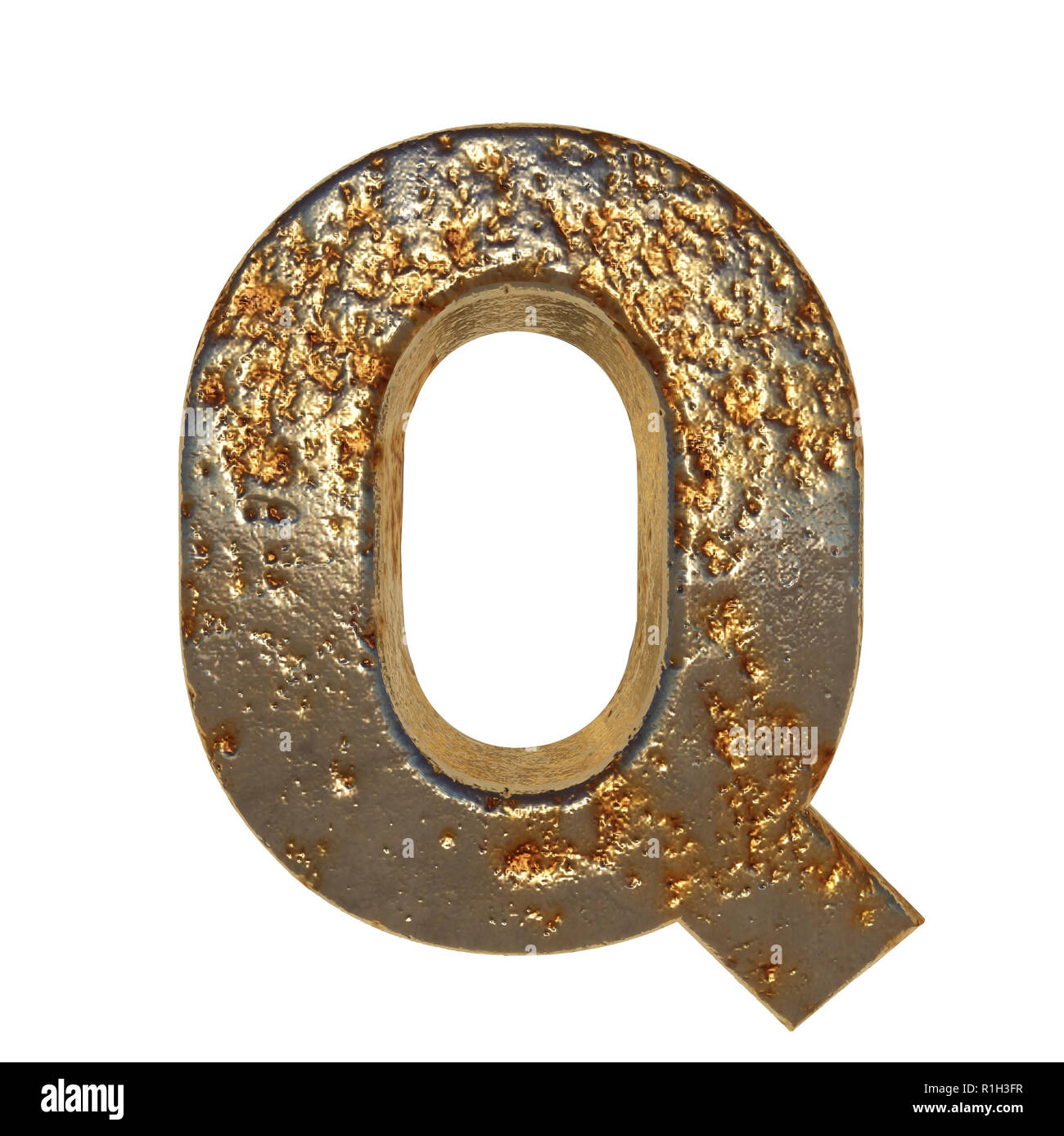 Rusted metal letter font. 3D rendering Stock Photo - Alamy
