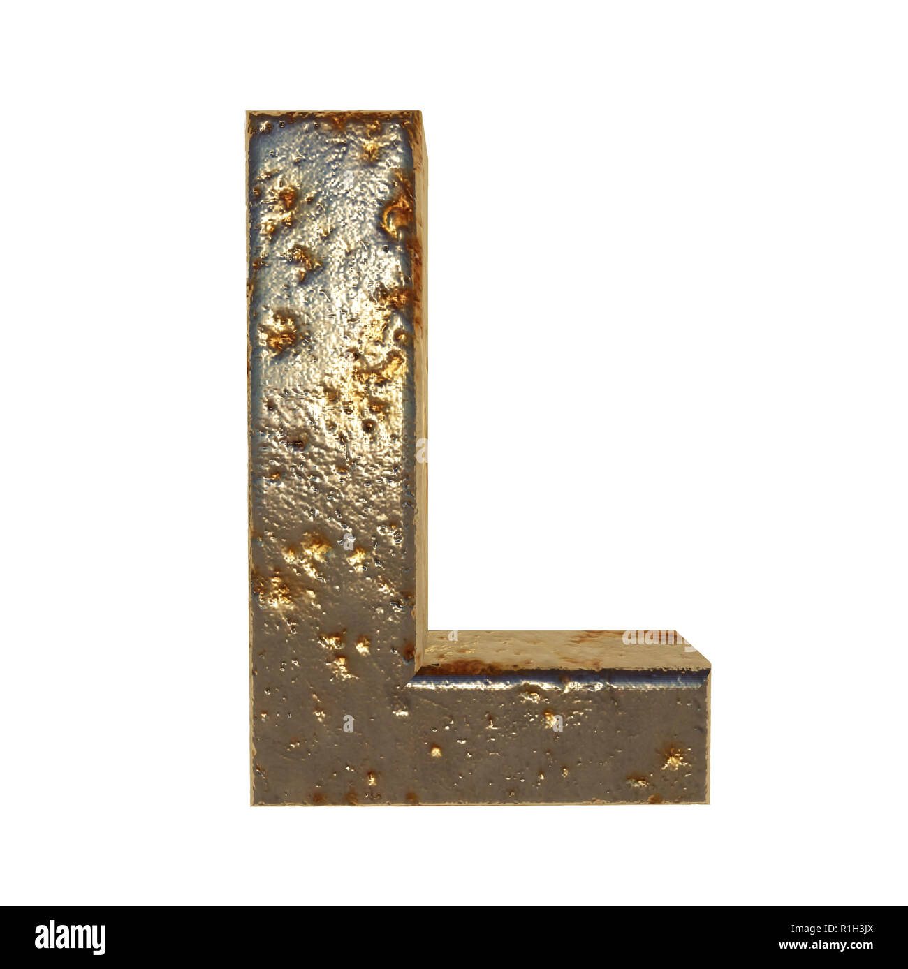 Rusted metal letter font. 3D rendering Stock Photo - Alamy