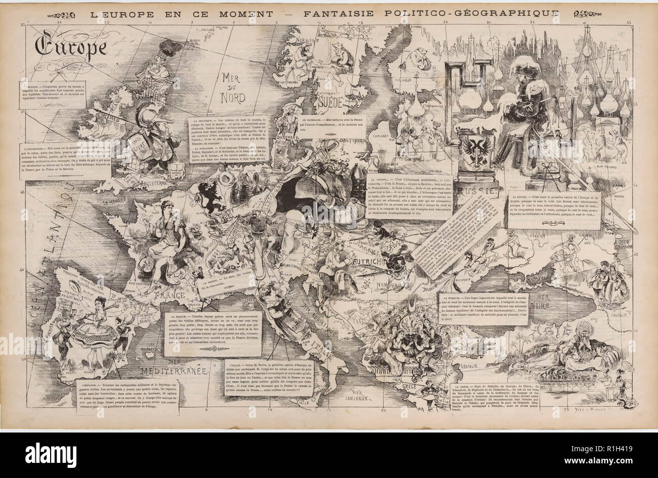 map reflecting the European situation following the Franco-Prussian war ...