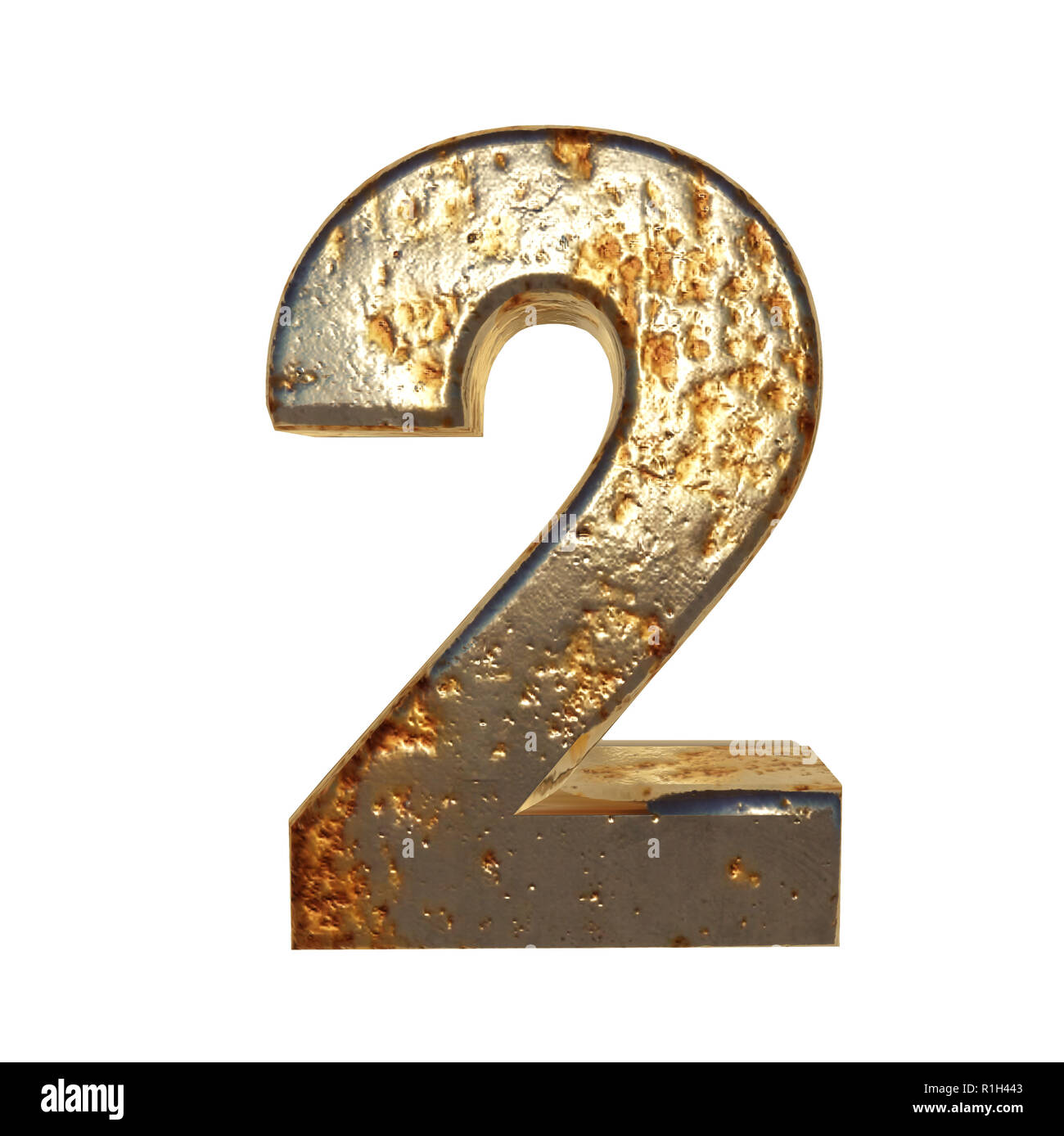 Rusted metal number. 3D rendering Stock Photo - Alamy