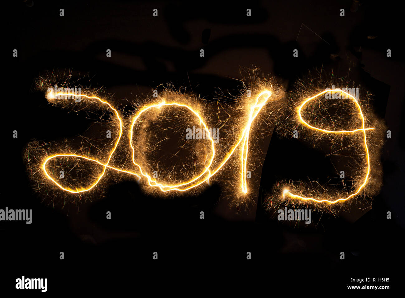 2019 , New Years Eve, Light painting, Black Background Stock Photo - Alamy