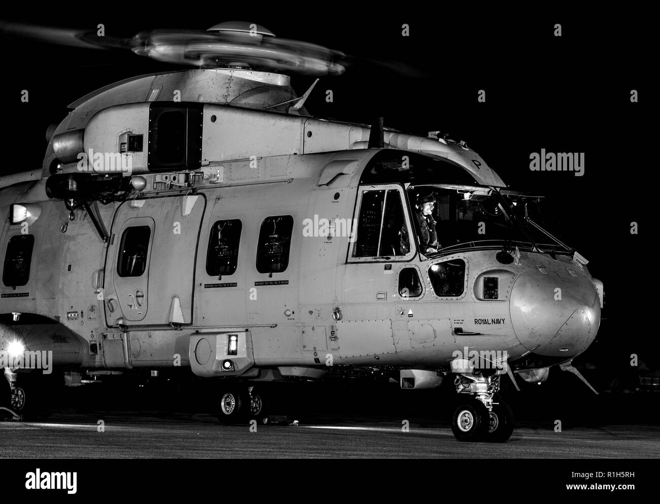 Royal Navy Merlin MK4 Commando Helicopter Stock Photo - Alamy
