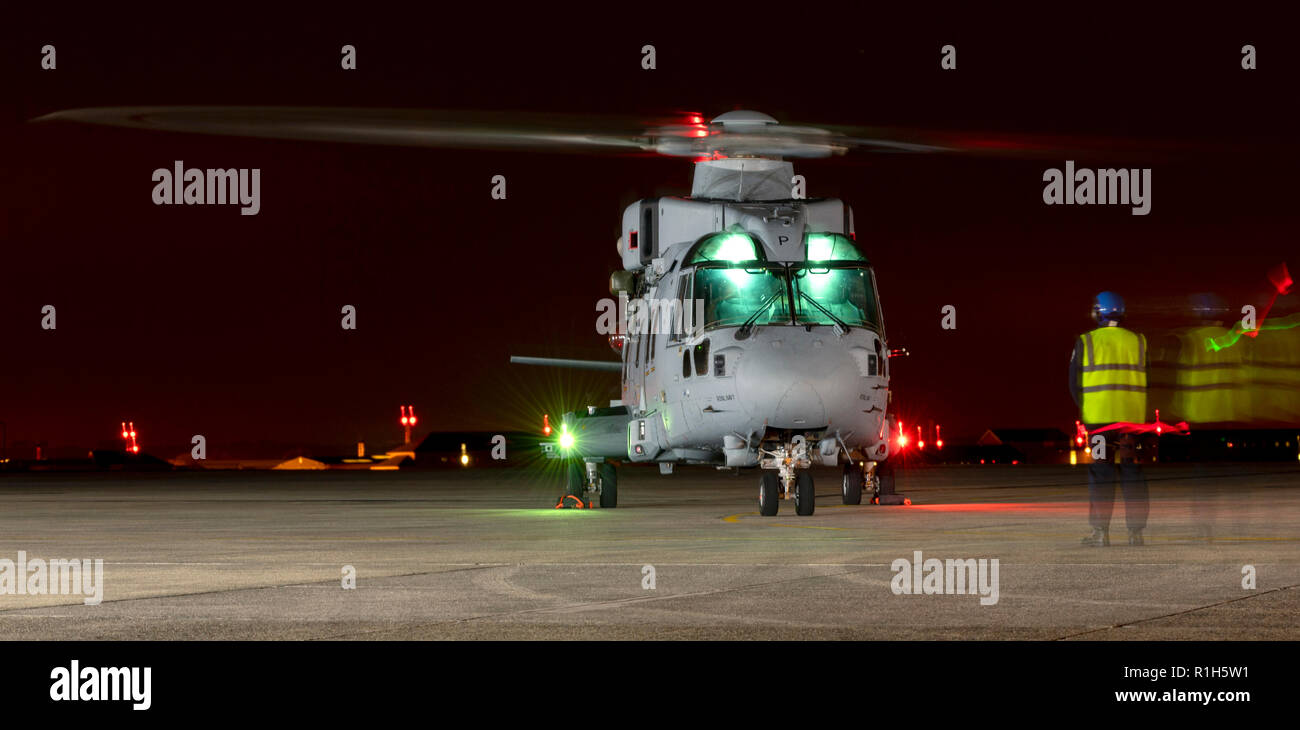 Royal Navy Merlin MK4 Commando Helicopter Stock Photo - Alamy