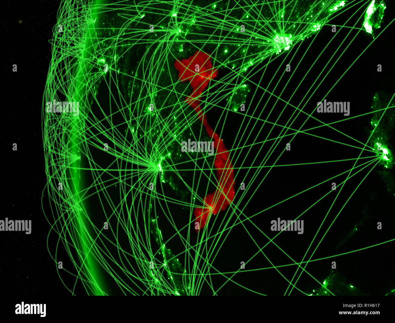 Vietnam communication network map hi-res stock photography and images ...