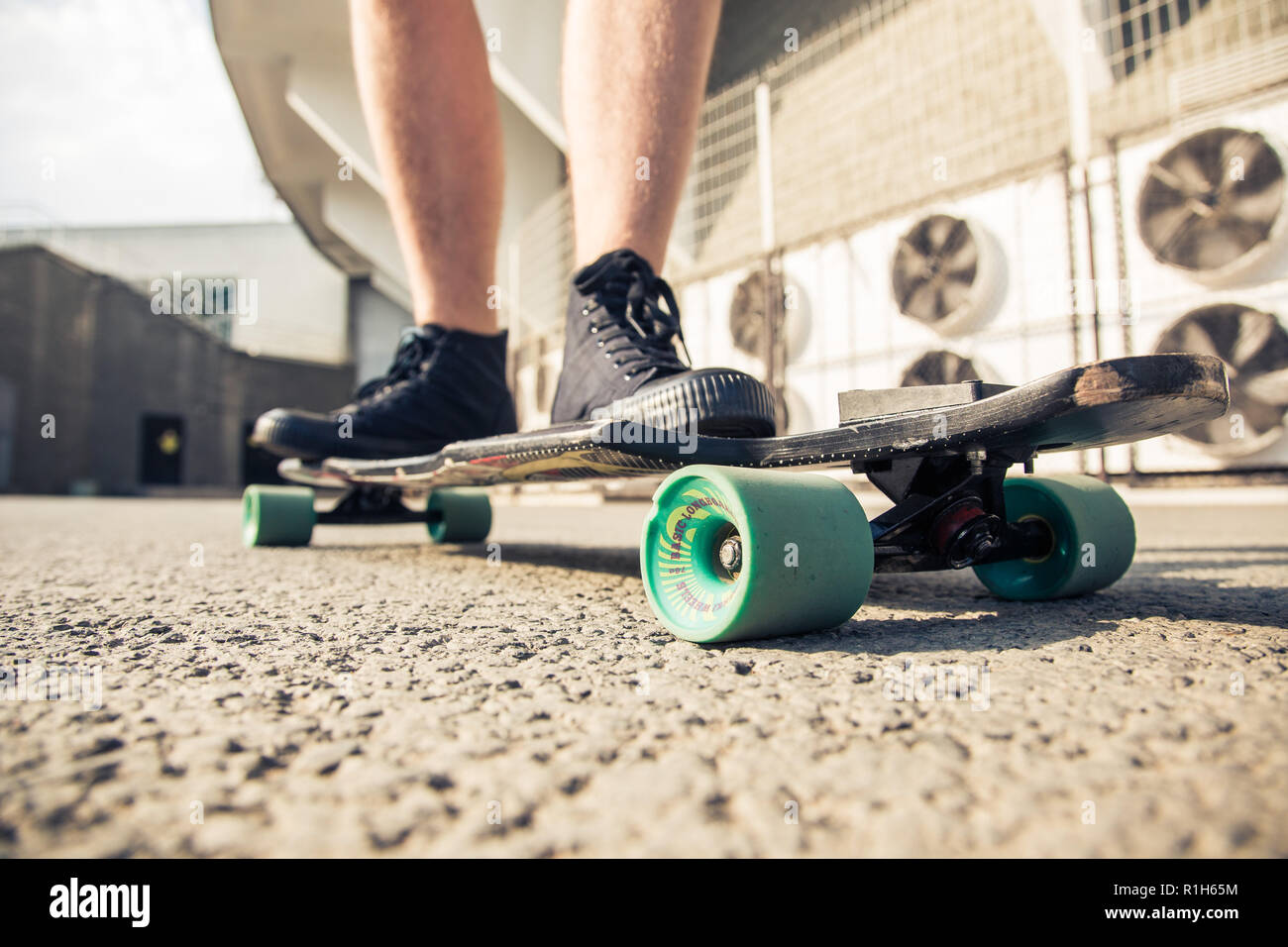 Cute girl on longboard hi-res stock photography and images - Alamy
