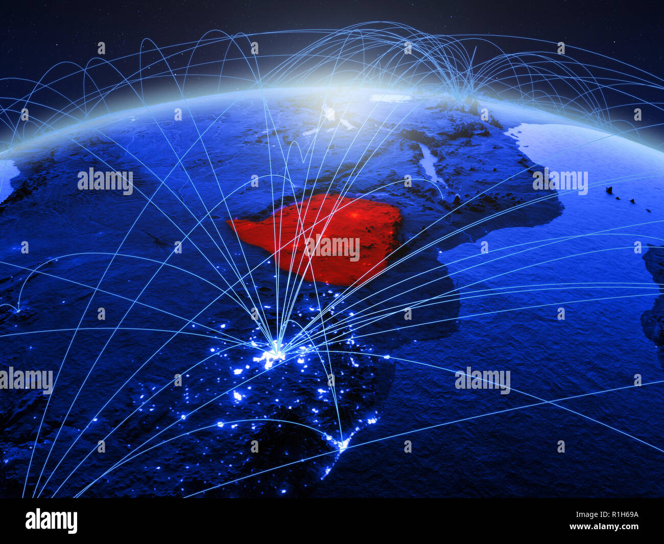 Zimbabwe network map hi-res stock photography and images - Alamy