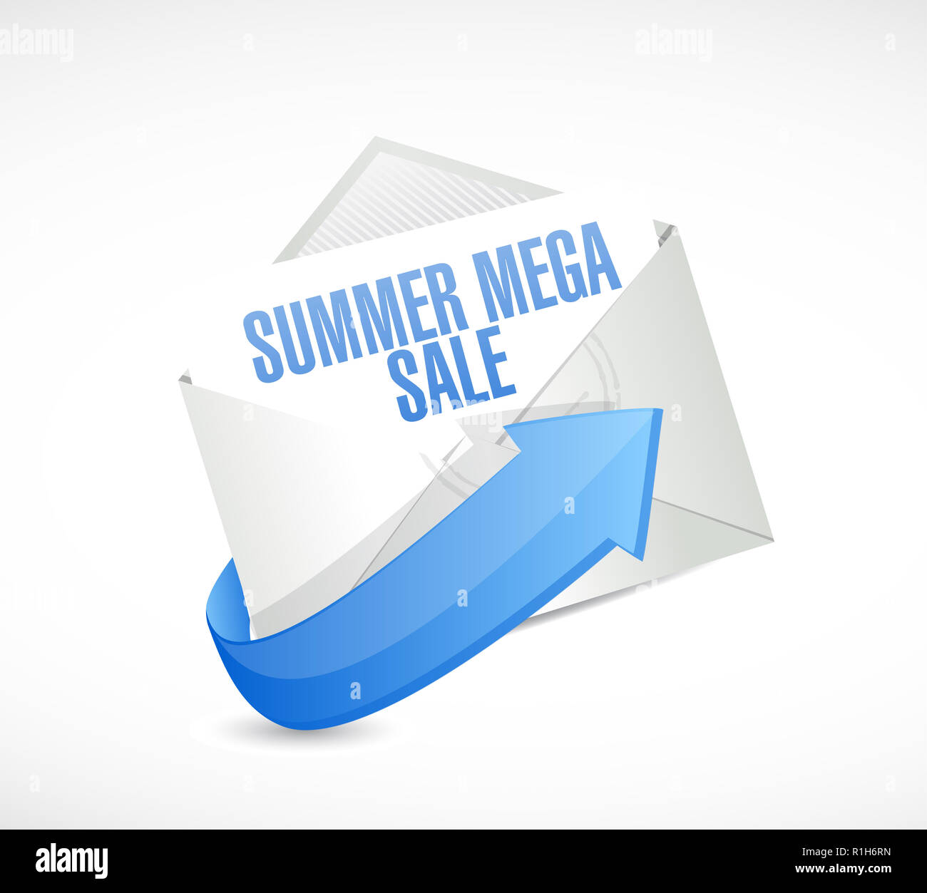 Summer mega Sale chalkboard message concept illustration isolated over ...