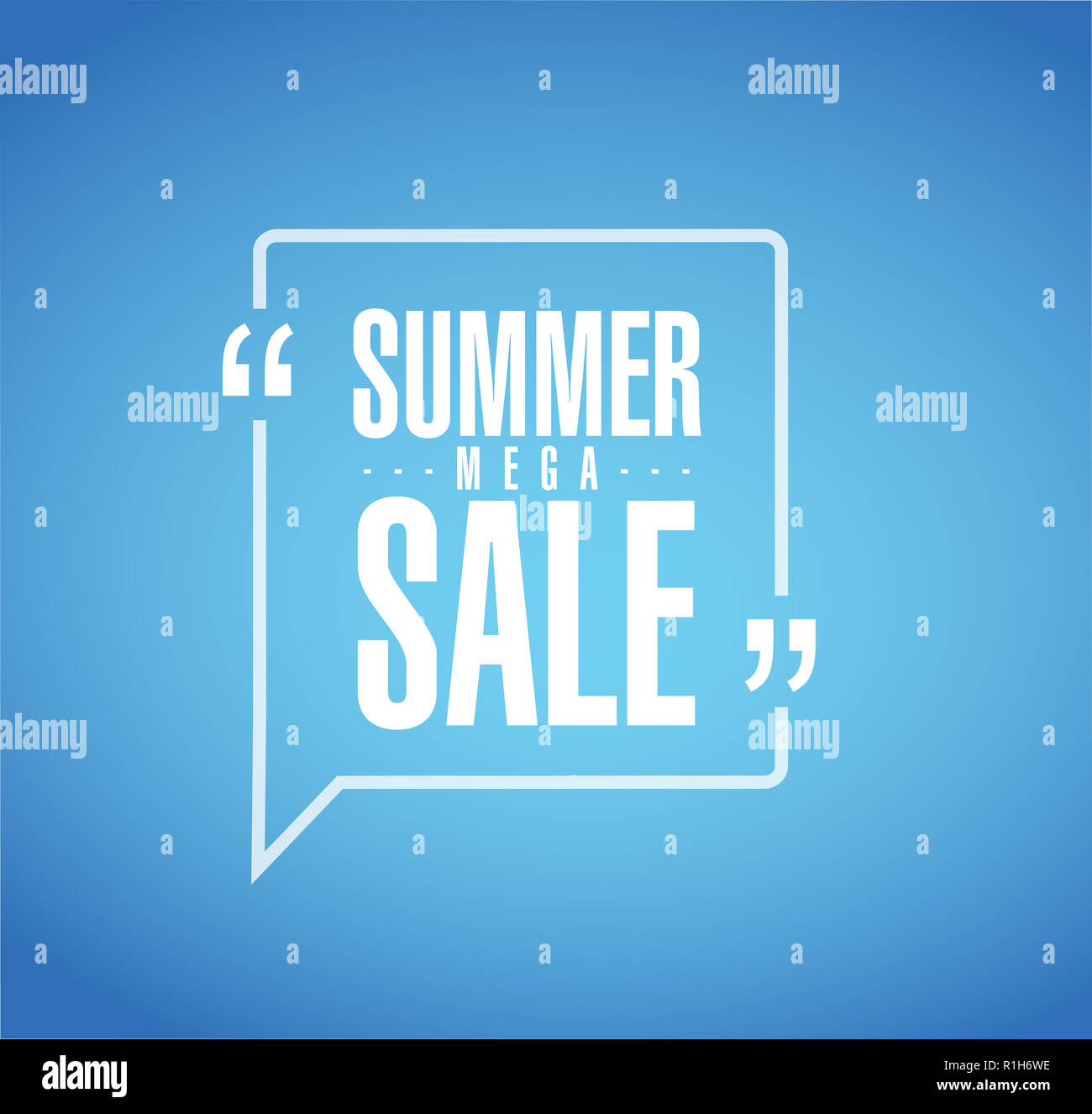 Summer mega Sale Modern stamp message design isolated over a white ...