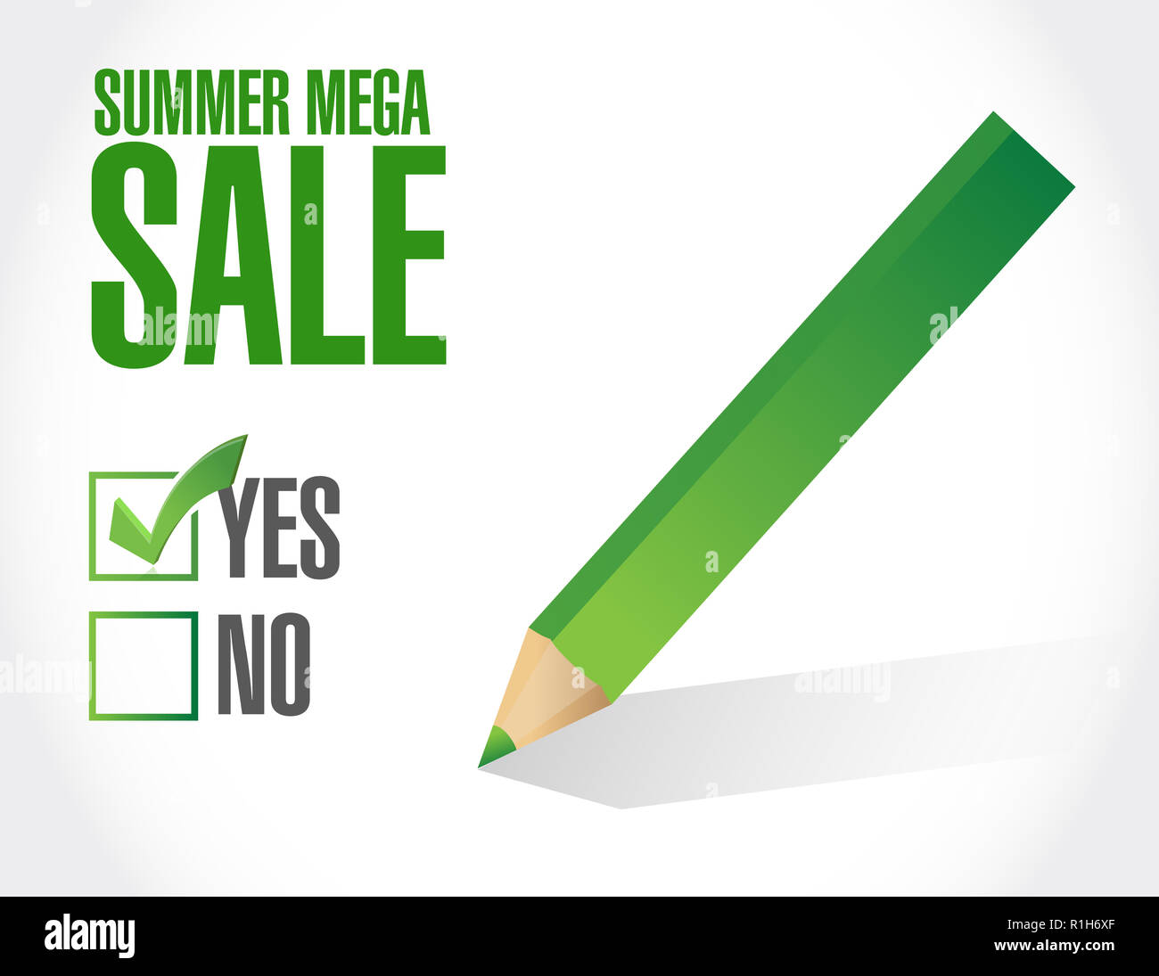 Summer mega Sale approval check mark message concept illustration ...