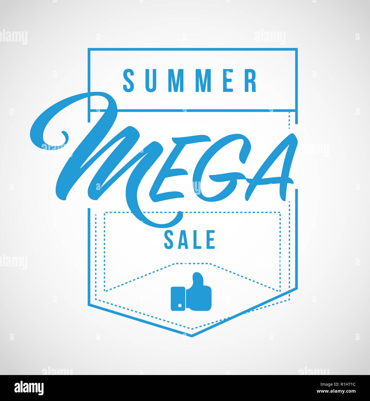 Summer mega Sale Modern stamp message design isolated over a white ...