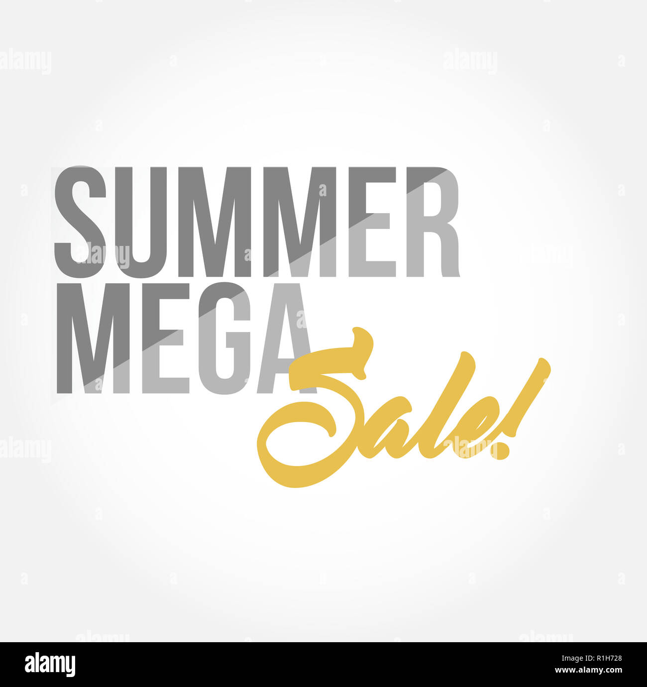 Summer mega Sale stylish typography copy message isolated over a white ...