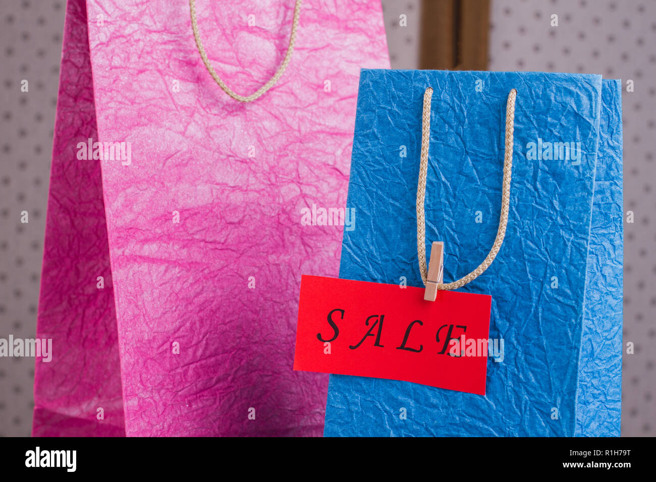 Sale shopping bags close up Stock Photo - Alamy