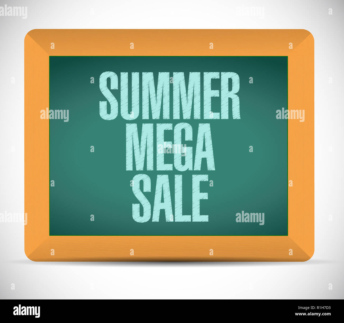 Summer mega Sale chalkboard message concept illustration isolated over ...