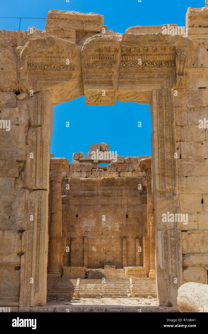 Temple of Bacchus romans ruins of Baalbek in Beeka valley Lebanon ...