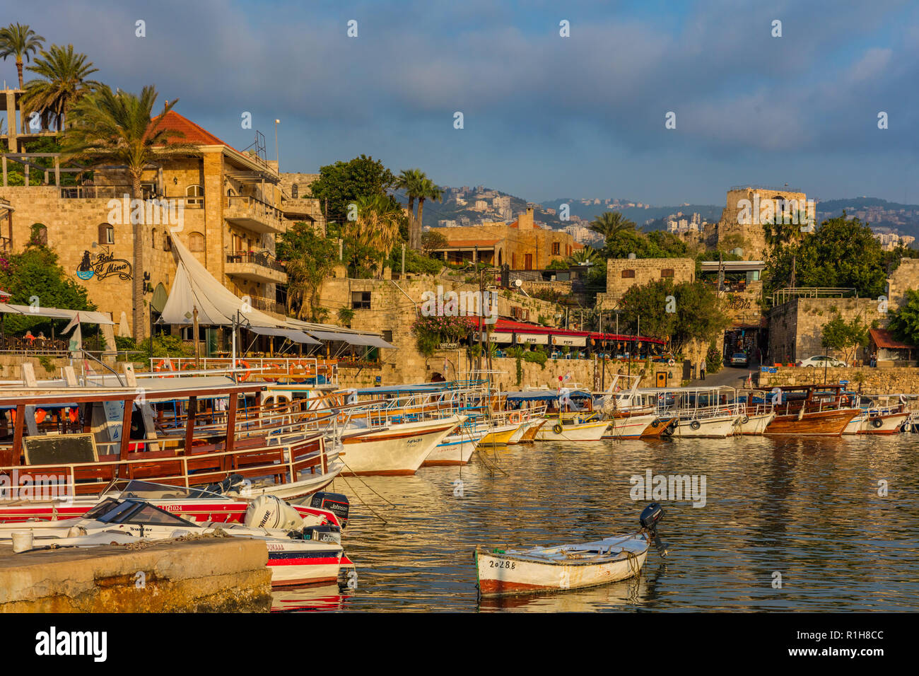 Ancient old harbour port of Byblos Jbeil in Lebanon Middle east Stock ...