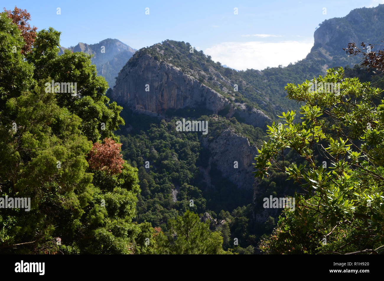 Els Ports Natural Park, a limestone mountain massif at the border ...