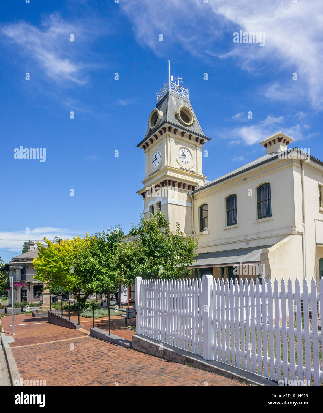 view of historic Italianate Tenterfield Post Office with parapeted ...