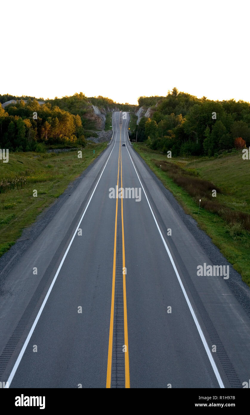 Major Highway with Hills in Canada Stock Photo - Alamy