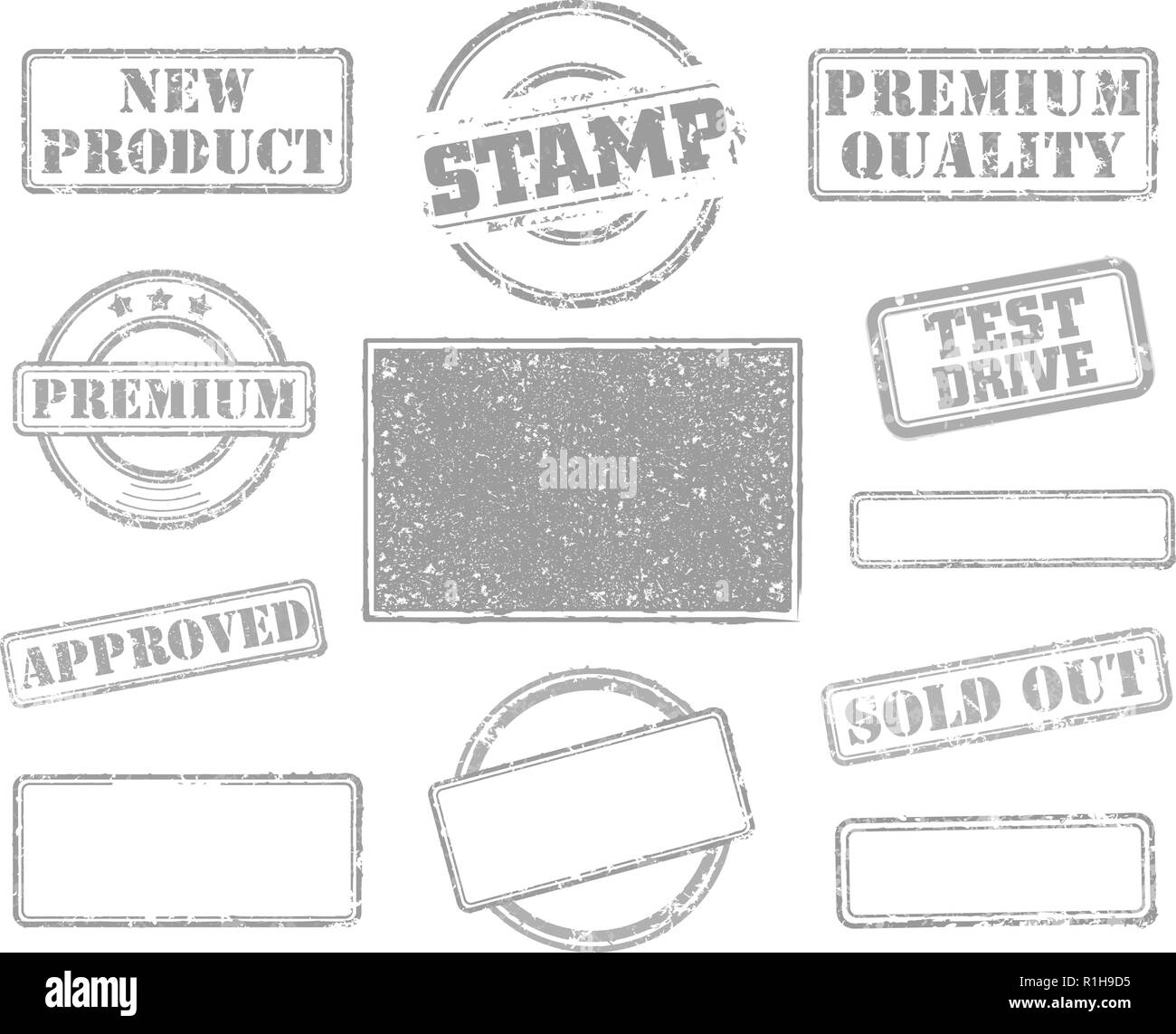 Set Of Rubber Stamps Stock Vector Image And Art Alamy