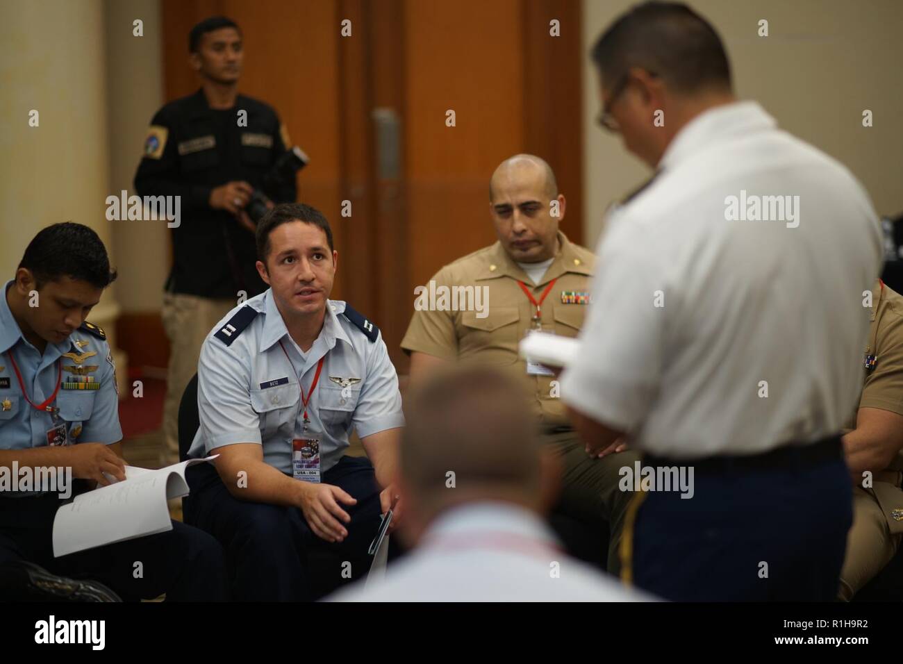 Missouri Air National Guard, Capt. Derek Betz, enumerates the available ...