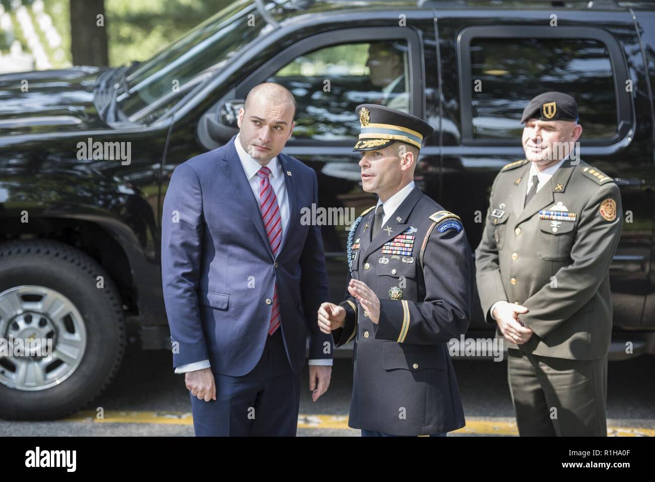 U.S. Army Col. James Tuite IV (center), regimental commander, 3d U.S ...
