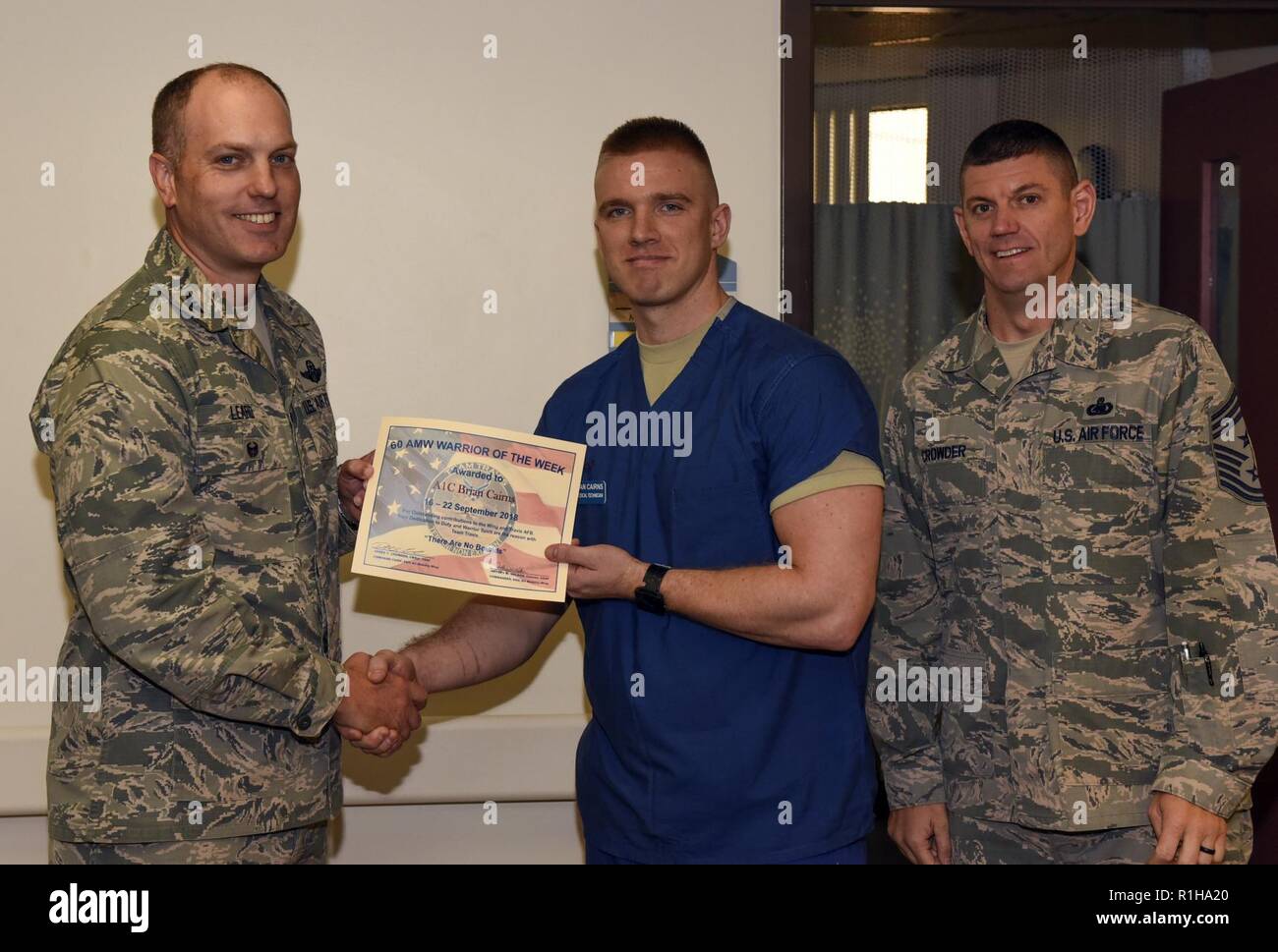 Col. Matthew Leard (left), 60th Air Mobility Wing vice commander, and ...
