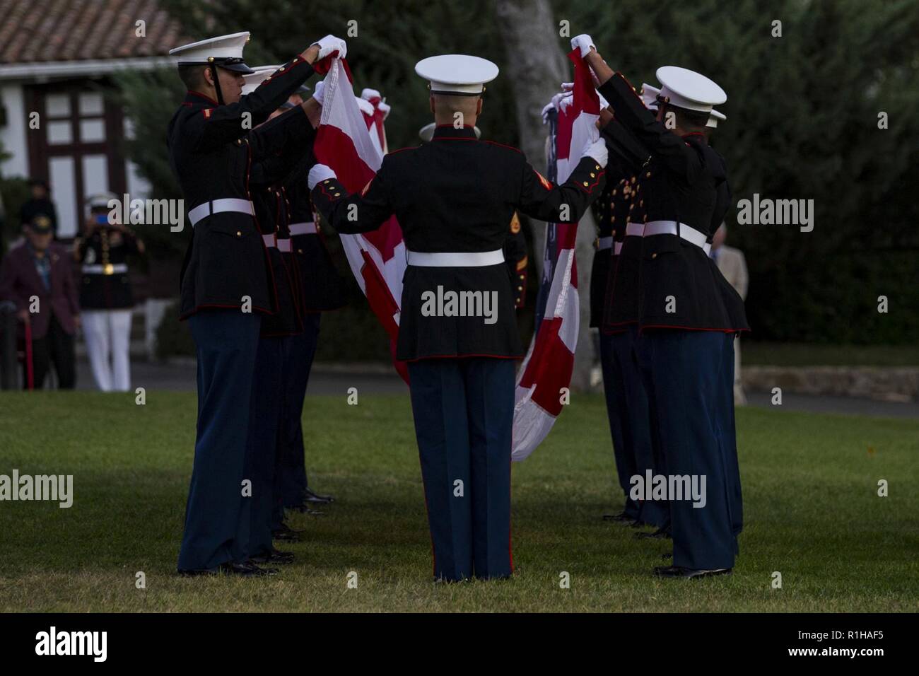U.S. Marines with Marine Corps Air Station Camp Pendleton retire the ...