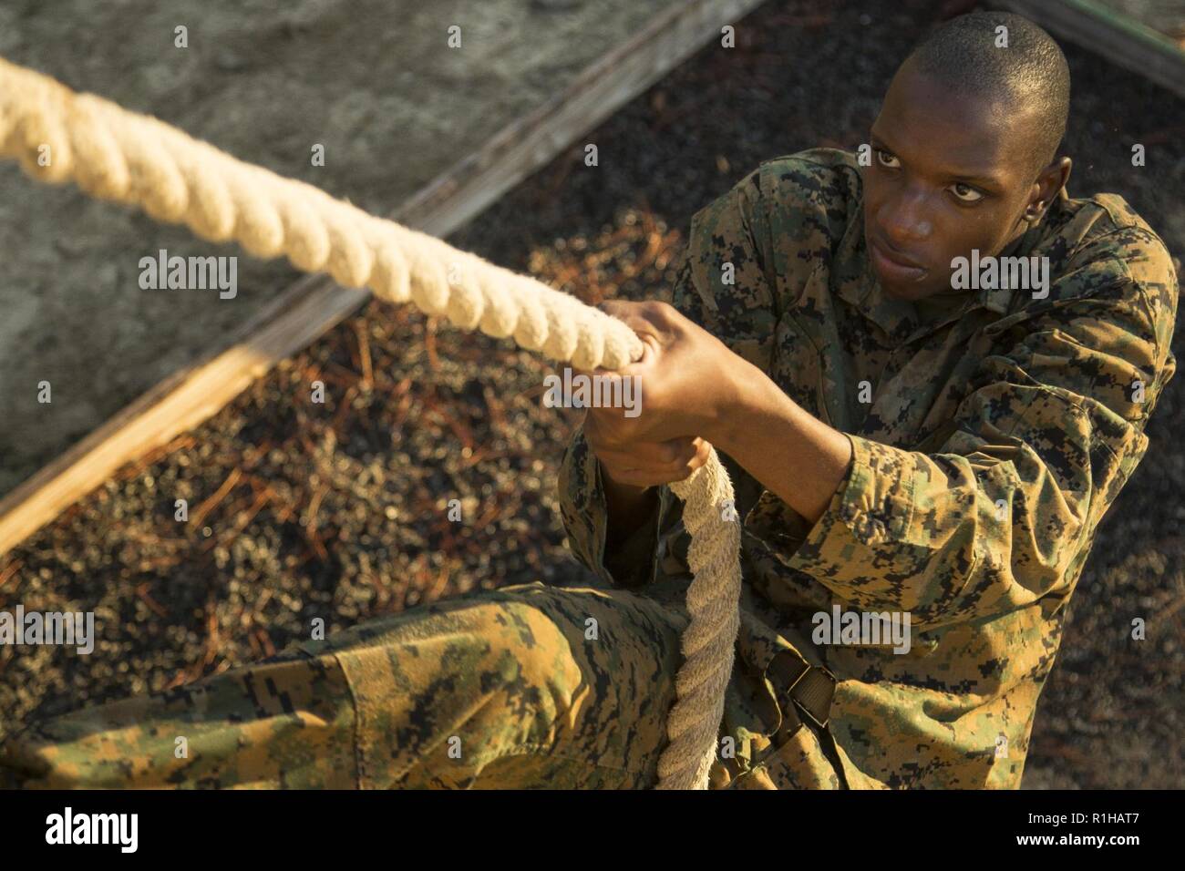 U.S. Marine Corps Rct. Diante Perewitt, with Platoon 3093, India ...