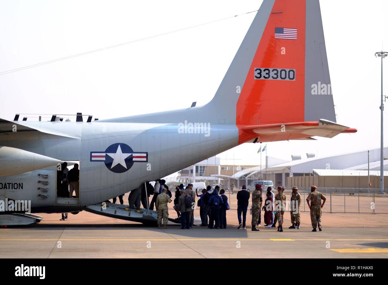 Members of the South African Army receive a tour inside the ski ...