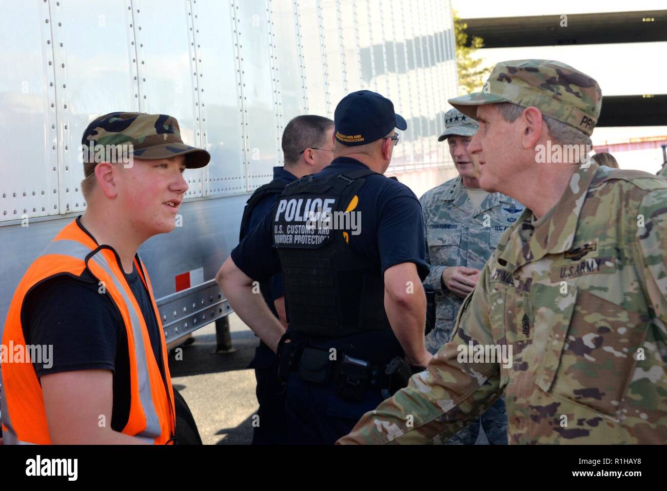 State Command Sergeant Major Russell Prince speaks with Air Civil ...