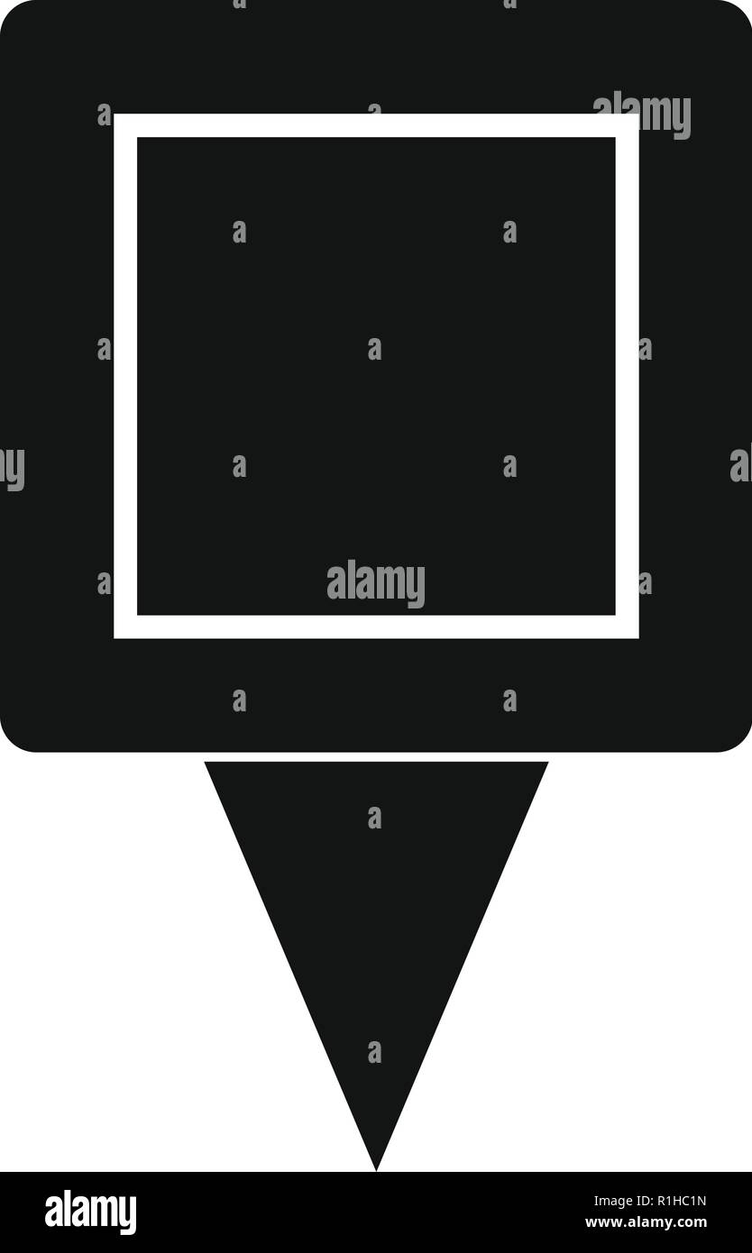 Square pin icon. Simple illustration of square pin vector icon for web ...