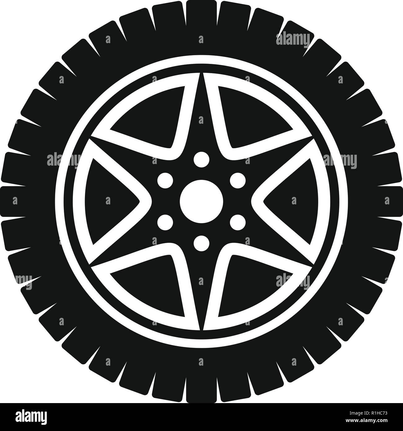 Car wheel icon. Simple illustration of car wheel vector icon for web ...