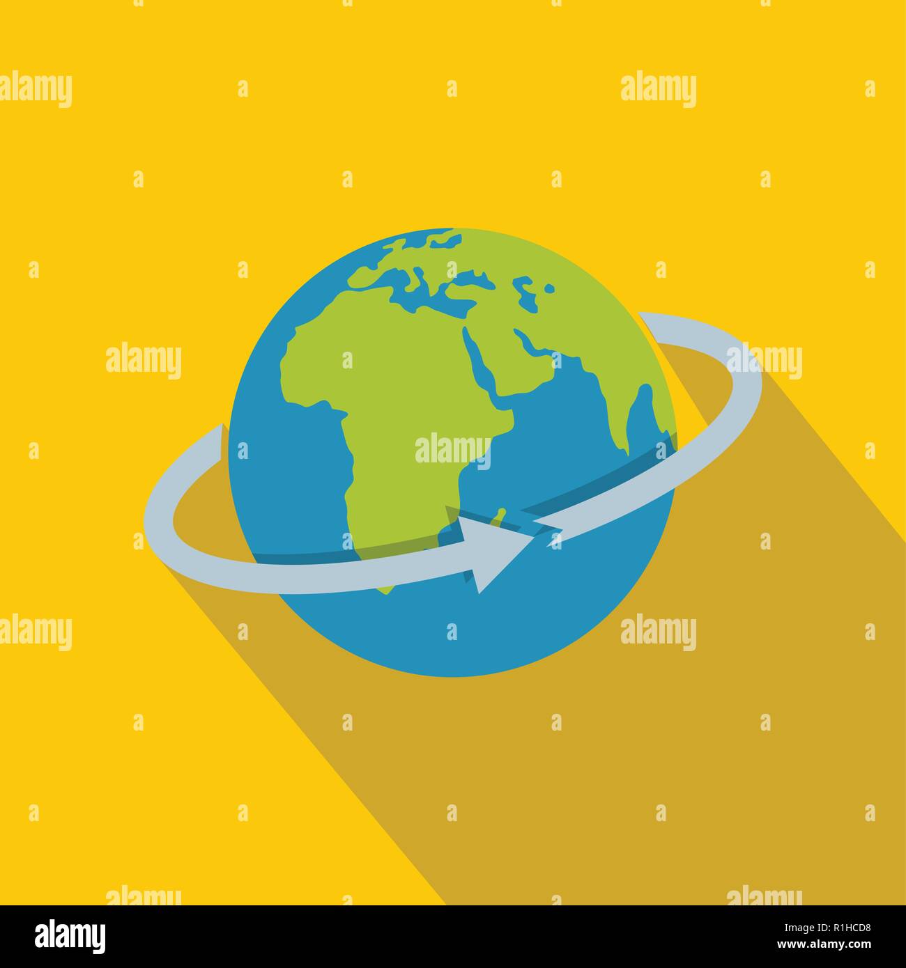 Flight around world icon. Flat illustration of flight around world ...