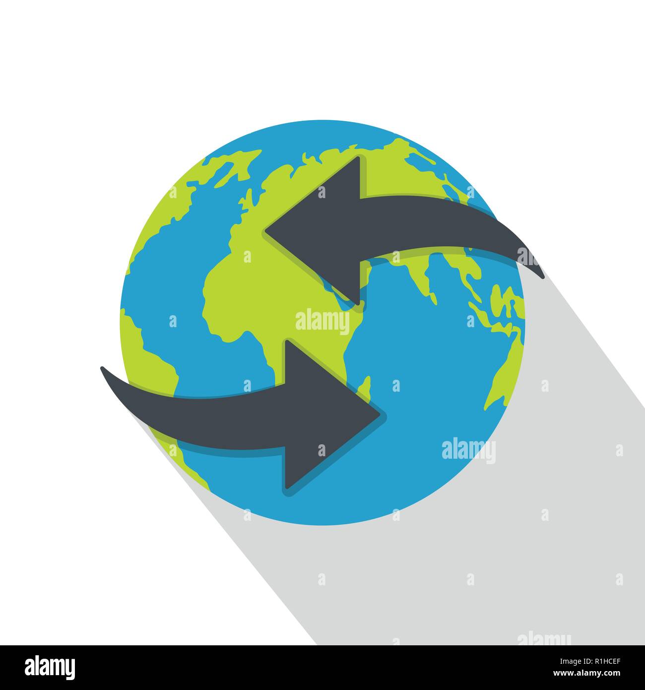 Moving earth icon. Flat illustration of moving earth vector icon for ...