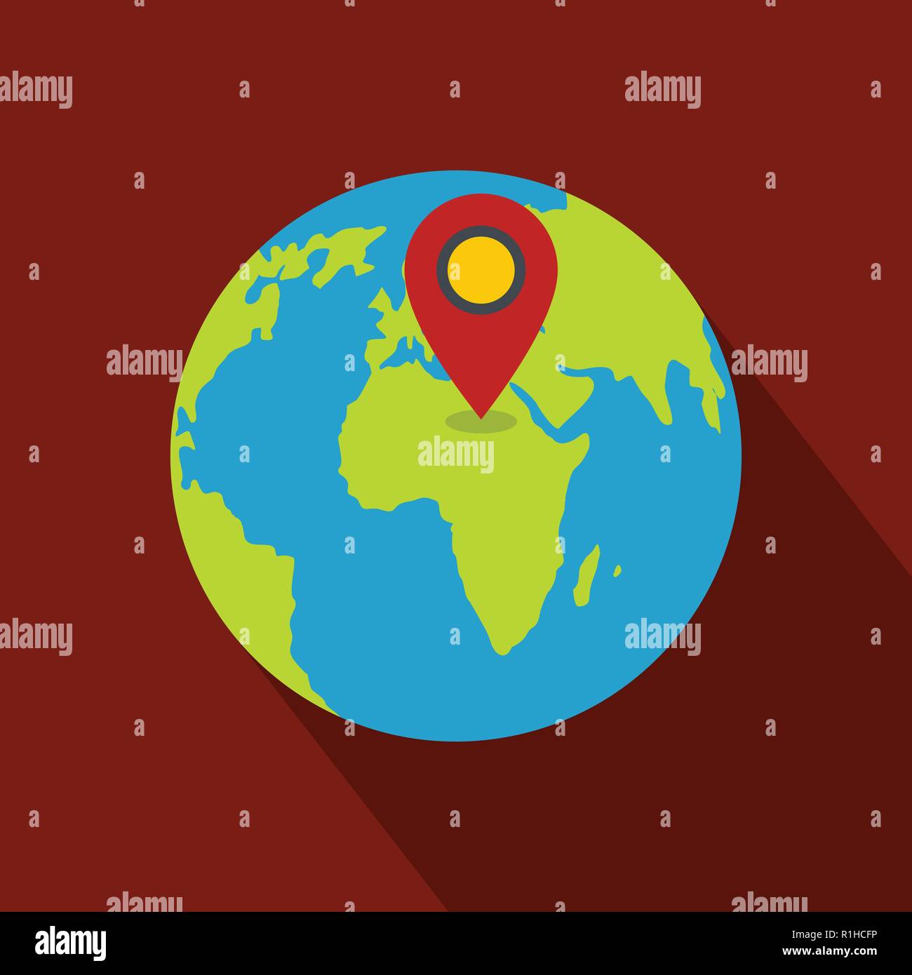 Earth navigation icon. Flat illustration of earth navigation vector ...