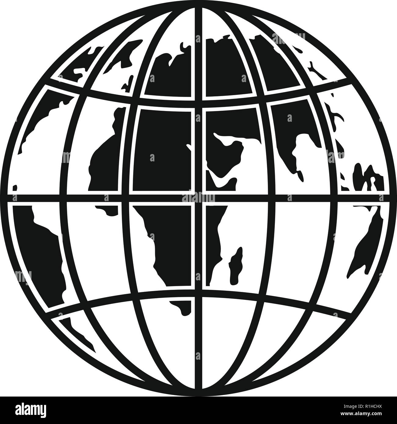 Planet earth icon. Simple illustration of planet earth vector icon for ...